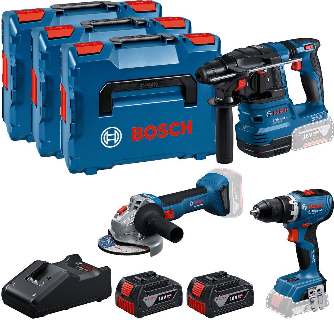 Bosch akumulatorski set GSR 18V-65 + GBH 18V-22 + GWS 18V-8 + 2xGBA 18V ...